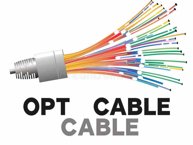 Colorful Optical Fiber Cable Illustration Stock Image - Image of tech ...