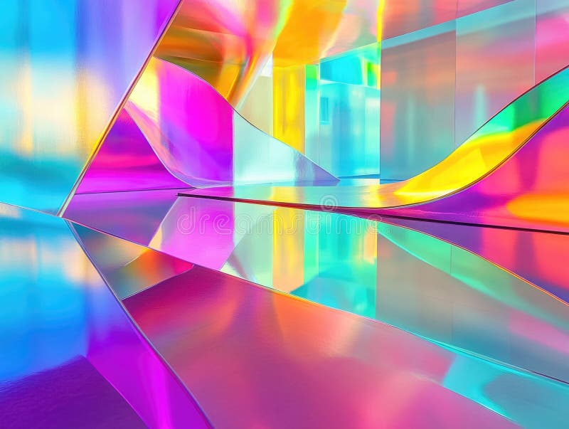 Colorful Optical Illusion Art Installation Stock Image - Image of ...