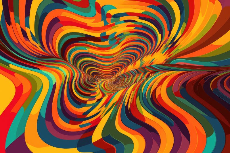 Colorful Optical Illusion, Featuring Psychedelic Patterns and Vibrant ...