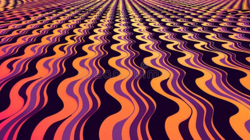 Colorful Optical Illusion Waves with Retro Design and Vivid Patterns ...