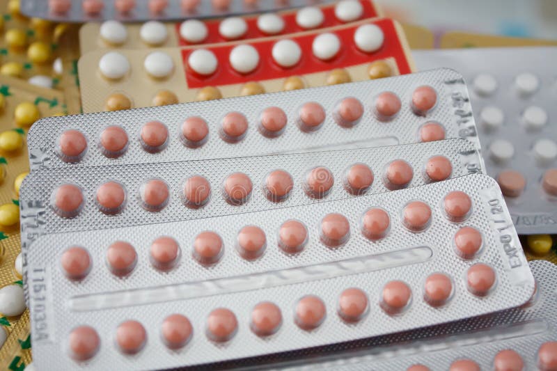 Colorful Oral Contraceptive Pill Stock Image - Image of menstruation ...