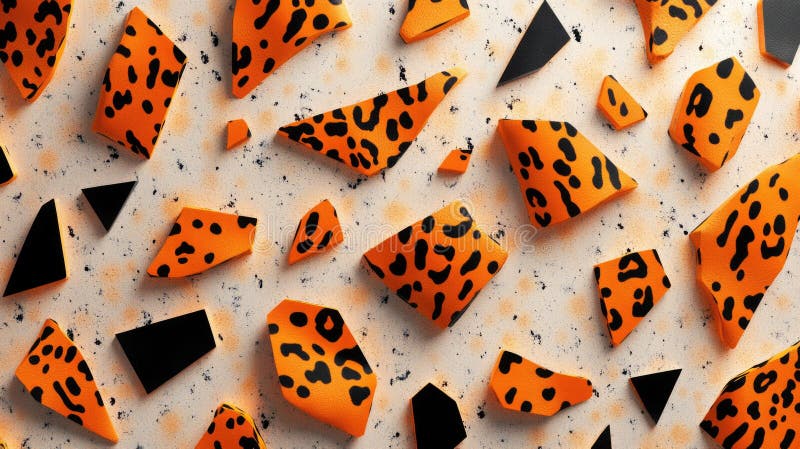 Colorful Orange and Black Shards Stock Image - Image of tiles, modern ...