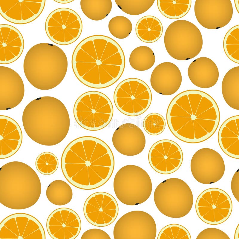 Colorful Orange Fruits and Half Fruits Seamless Pattern Eps10 Stock ...