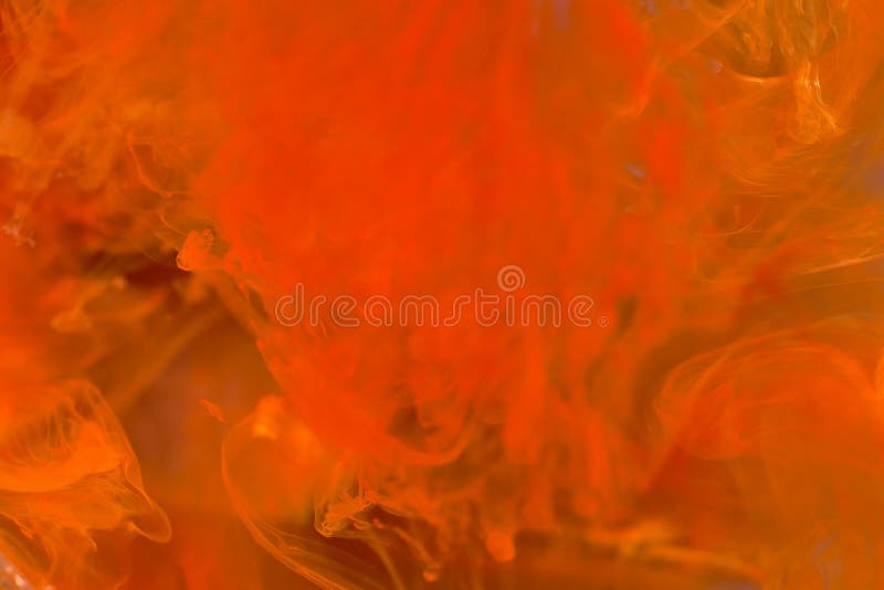 Colorful Orange Ink that Dissolves in Water. Abstract Orange Paint ...