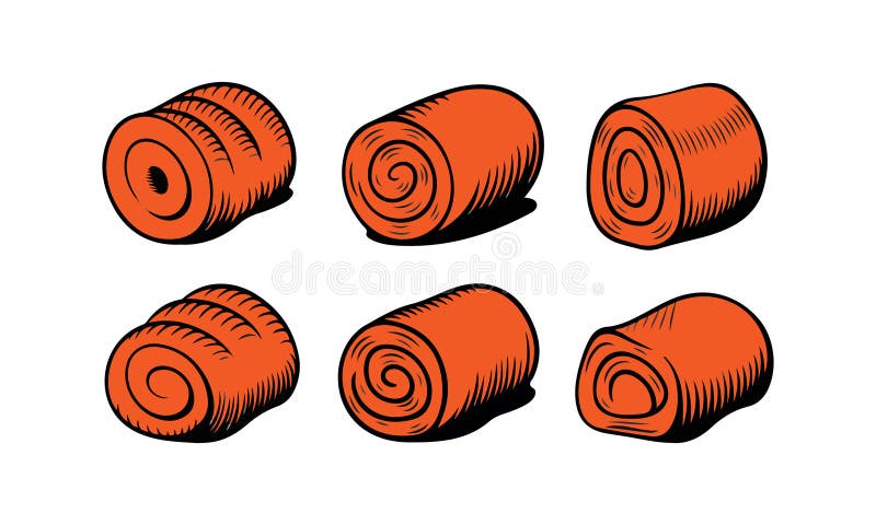 Colorful Orange Rolled Objects Vector Illustration Stylish Art Design ...