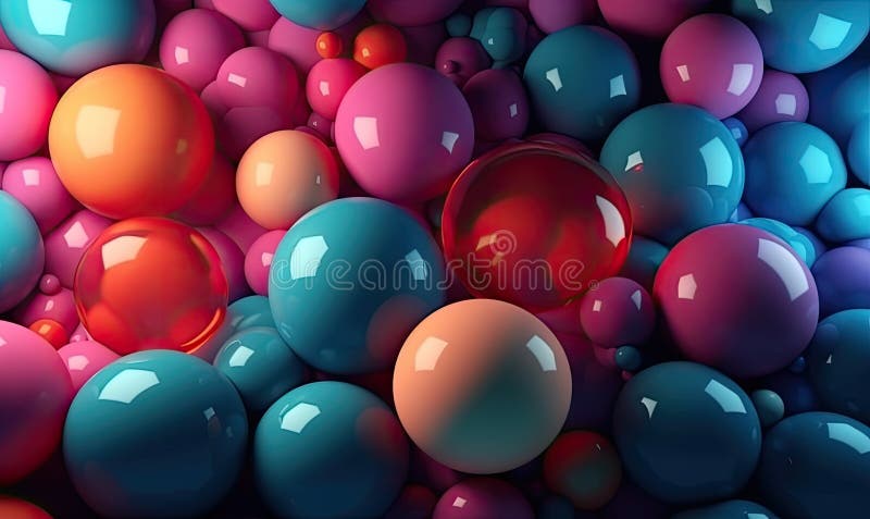 Colorful Orbs Against Gradient Background Creating Using Generative AI ...
