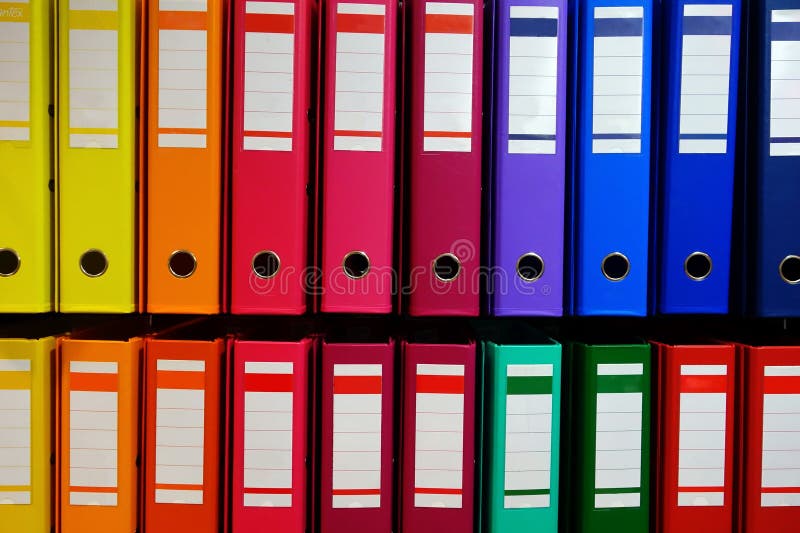 Colorful ordner stock photo. Image of racks, documentation - 46715592