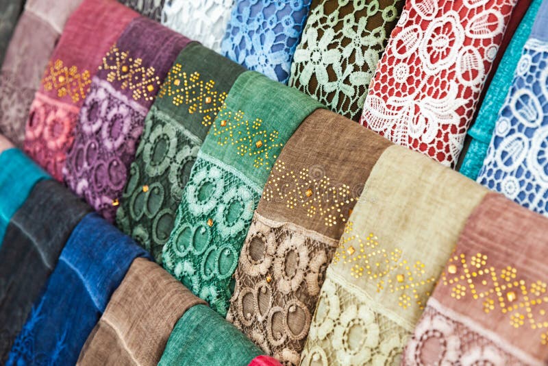 Colorful Oriental Shawls. Jordan Stock Image - Image of headscarf ...