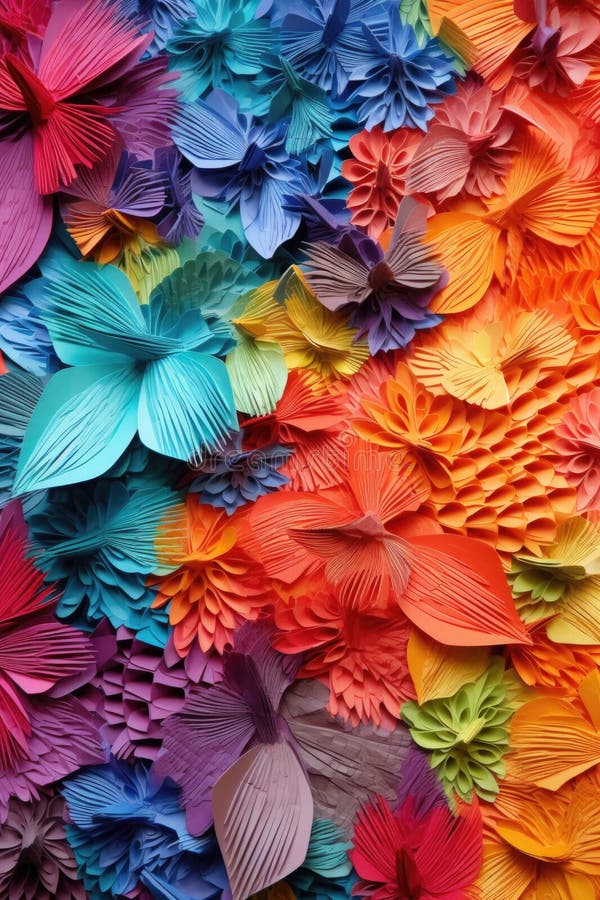 Colorful Origami Paper with Vibrant Patterns Stock Illustration ...