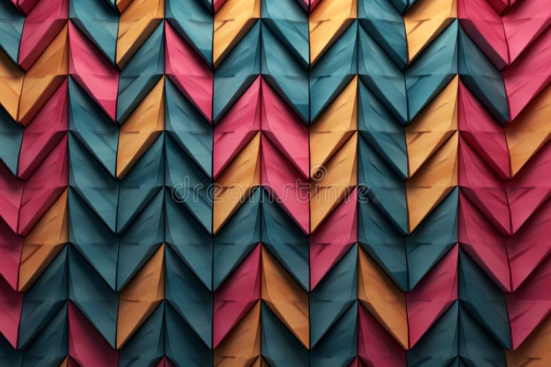 Colorful Origami Pattern on a Wall Stock Illustration - Illustration of ...