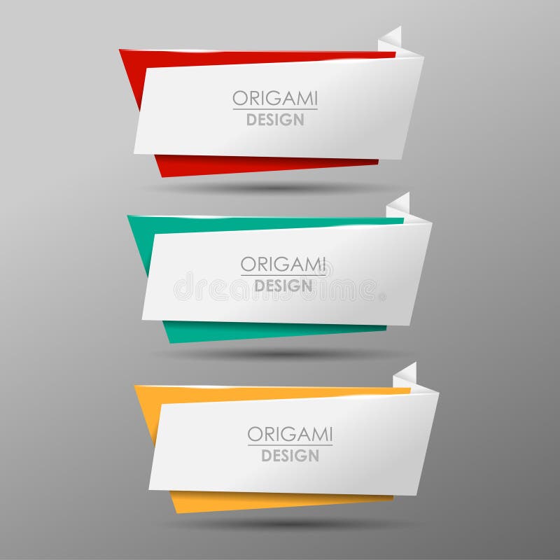 Colorful Origami Vector Banners Stock Vector - Illustration of digital ...