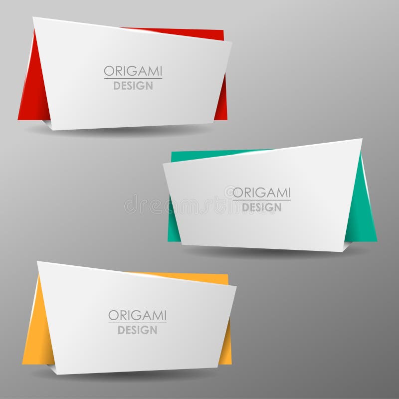 Colorful Origami Vector Banners Stock Vector - Illustration of colorful ...