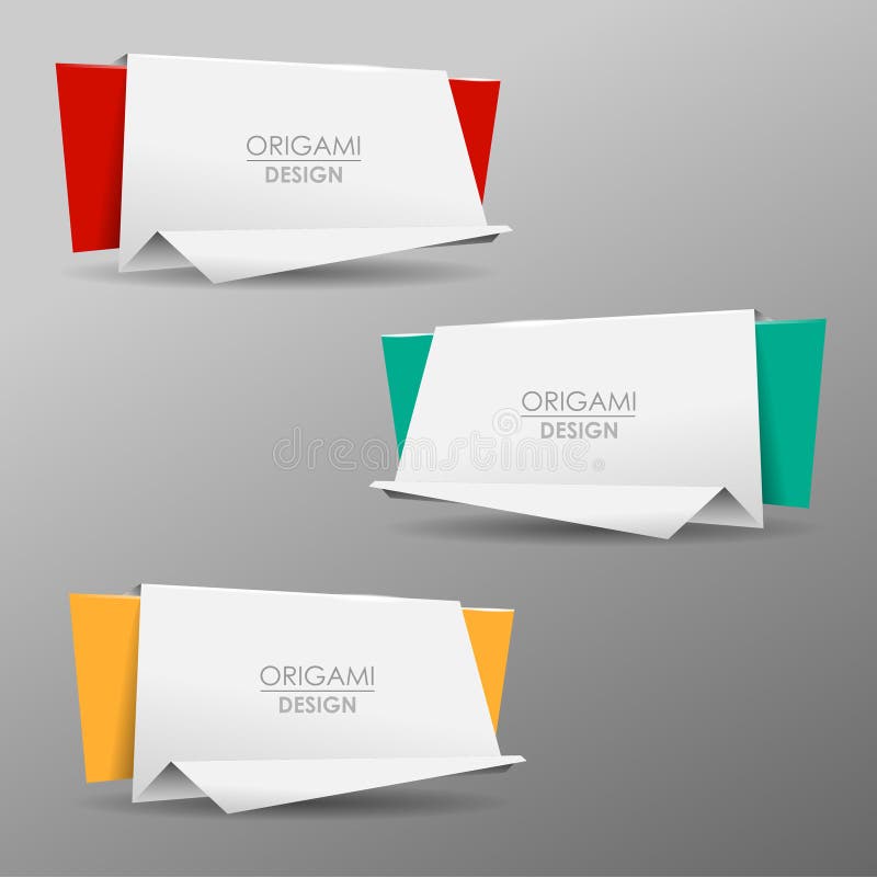 Colorful Origami Vector Banners Stock Vector - Illustration of element ...
