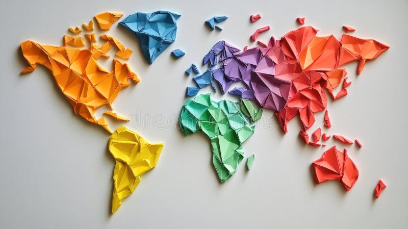 World Map Origami Paper 10+ Global Finance Origami Map Currency Stock
