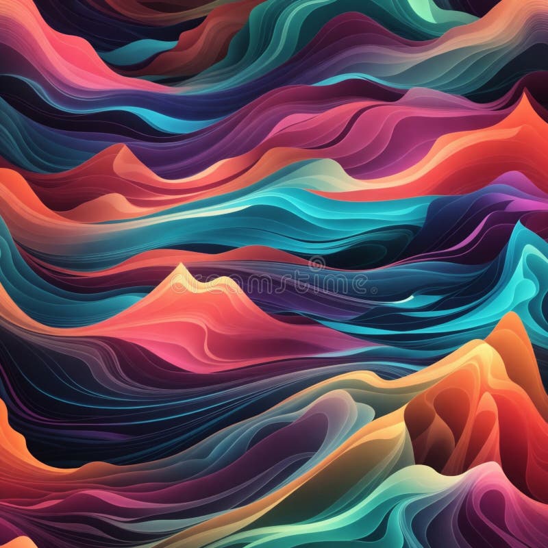 Colorful Original Abstract Background 3d Waves Stock Illustration ...