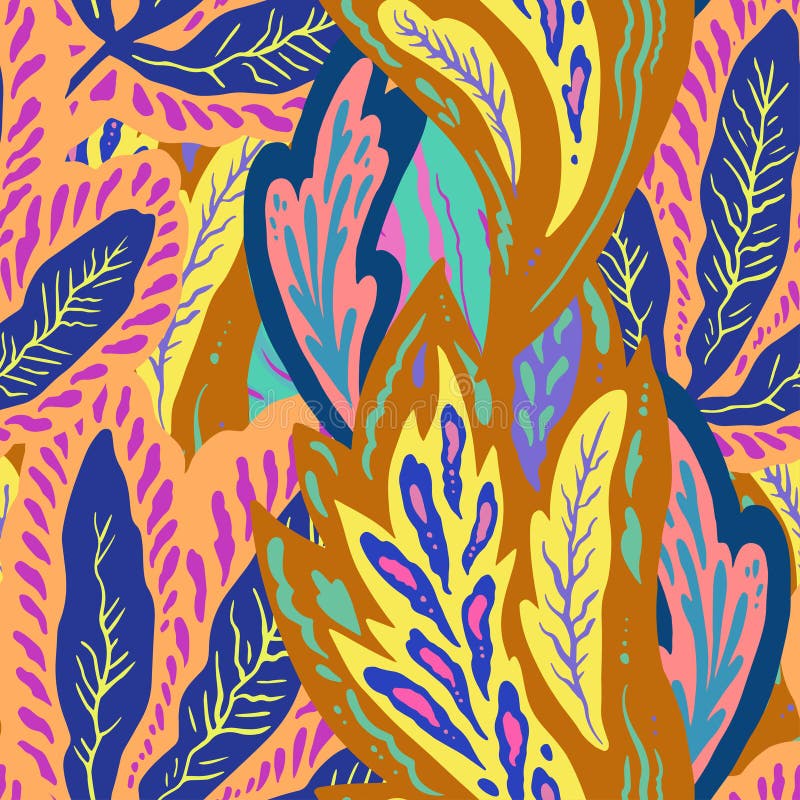 Colorful Ornamental Psychedelic Pattern. Funky Texture with Colorful ...