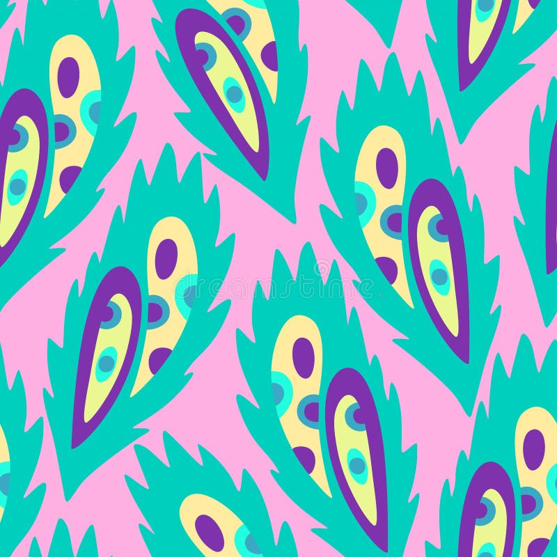 Colorful Ornamental Psychedelic Pattern. Funky Vector Texture with ...