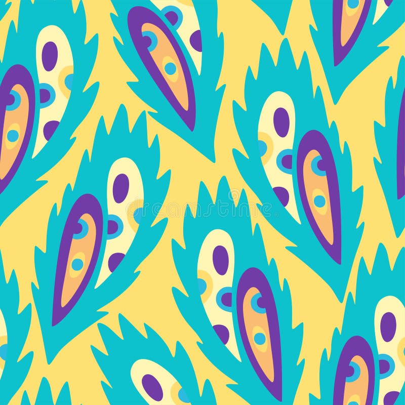 Colorful Ornamental Psychedelic Pattern. Funky Vector Texture with ...