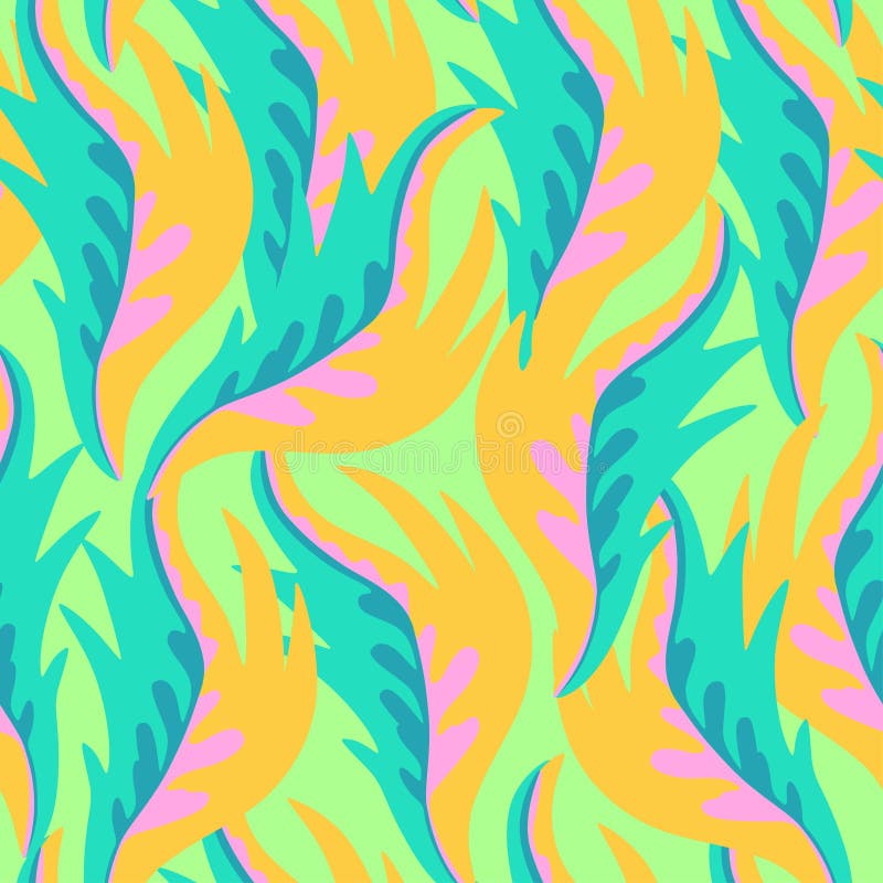 Colorful Ornamental Psychedelic Pattern. Funky Vector Texture with ...