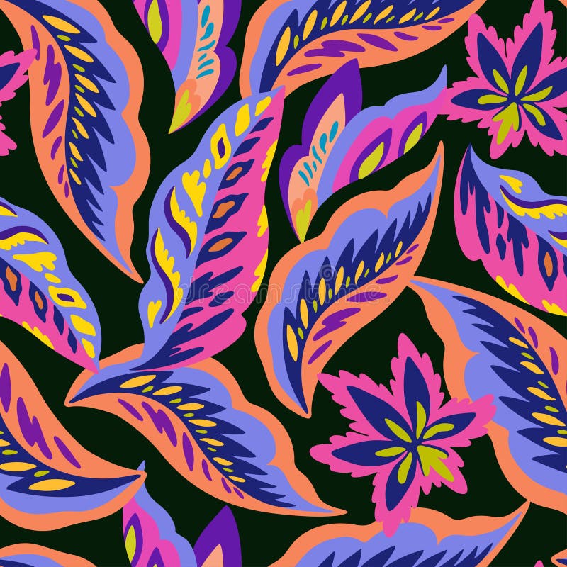 Colorful Ornamental Seamless Pattern with Simple Abstract Organic ...