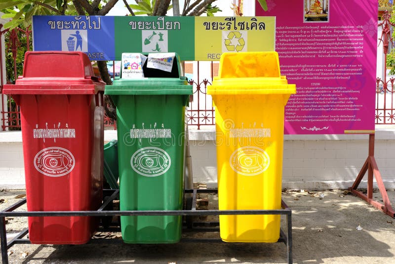 Colorful Environment-friendly Outdoor Waste Bins Editorial Photo ...