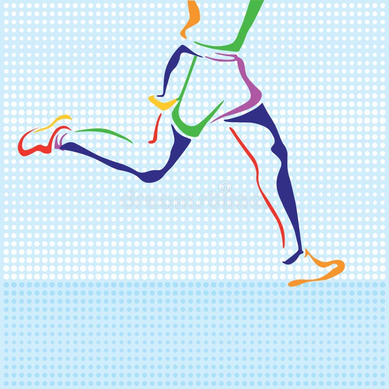 Colorful outline of runner stock vector. Illustration of polka - 74814097
