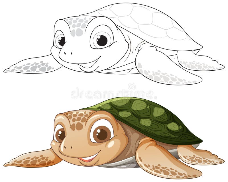 A sea turtle with happy stock vector. Illustration of creativity ...