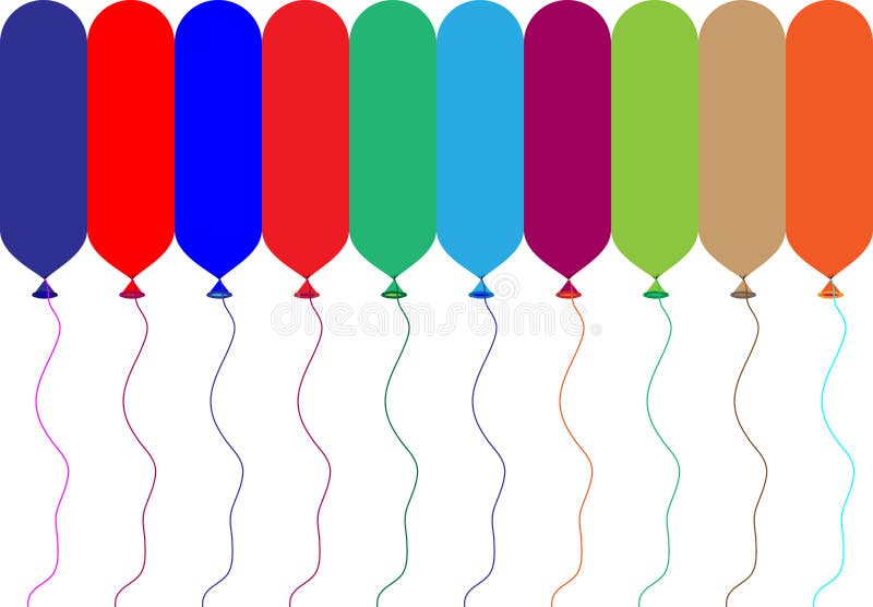Row of Balloons stock illustration. Illustration of string - 7289106