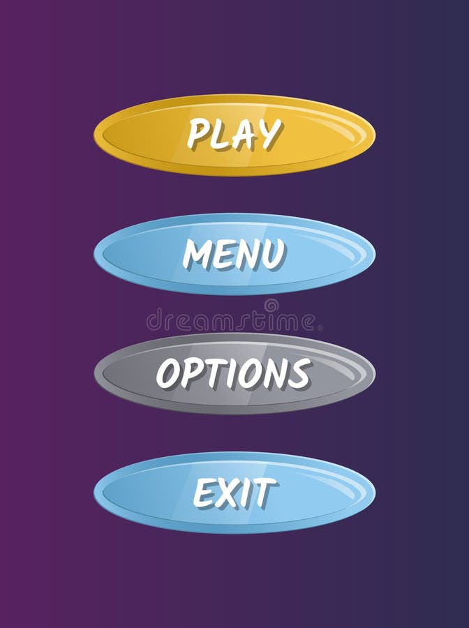 Red Oval Options Panel Isolated Set Stock Illustration - Illustration ...