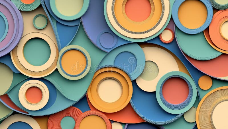 Colorful Overlapping Circles Create a Vibrant Abstract Composition ...