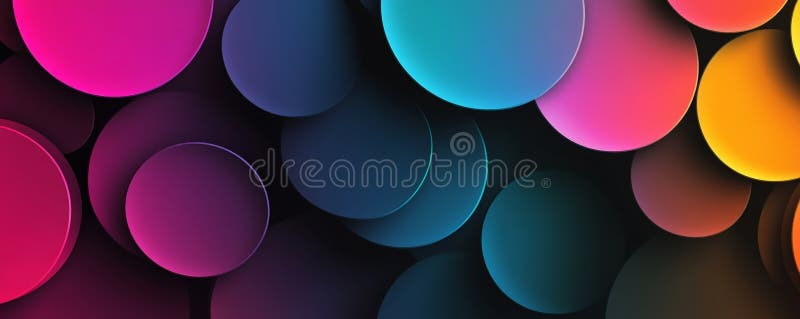 Colorful Overlapping Circles on a Dark Background. Abstract Geometric ...