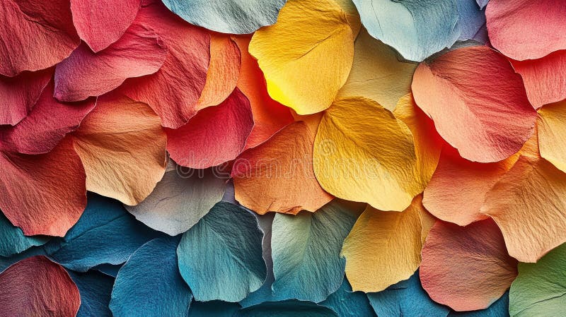 Colorful Overlapping Flower Petals with Natural Texture in Vibrant ...