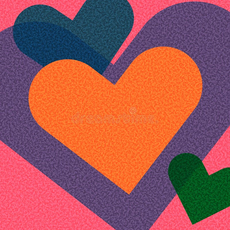 Colorful Overlapping Hearts Design Stock Illustration - Illustration of ...