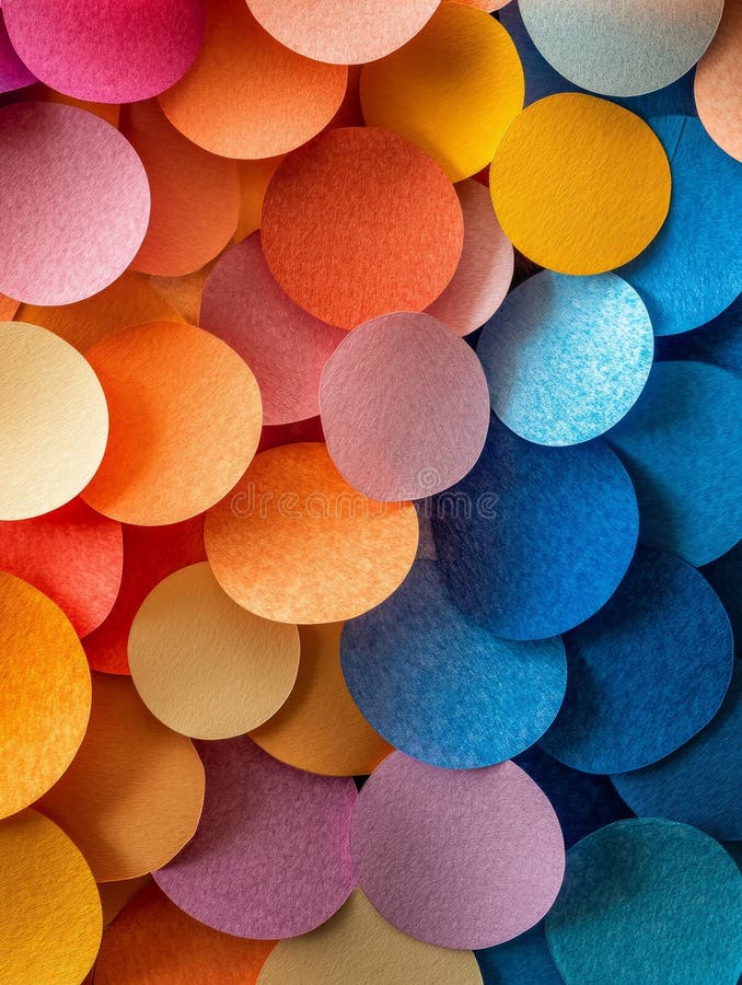 Colorful Overlapping Paper Circles in Vibrant Hues. Stock Photo - Image ...