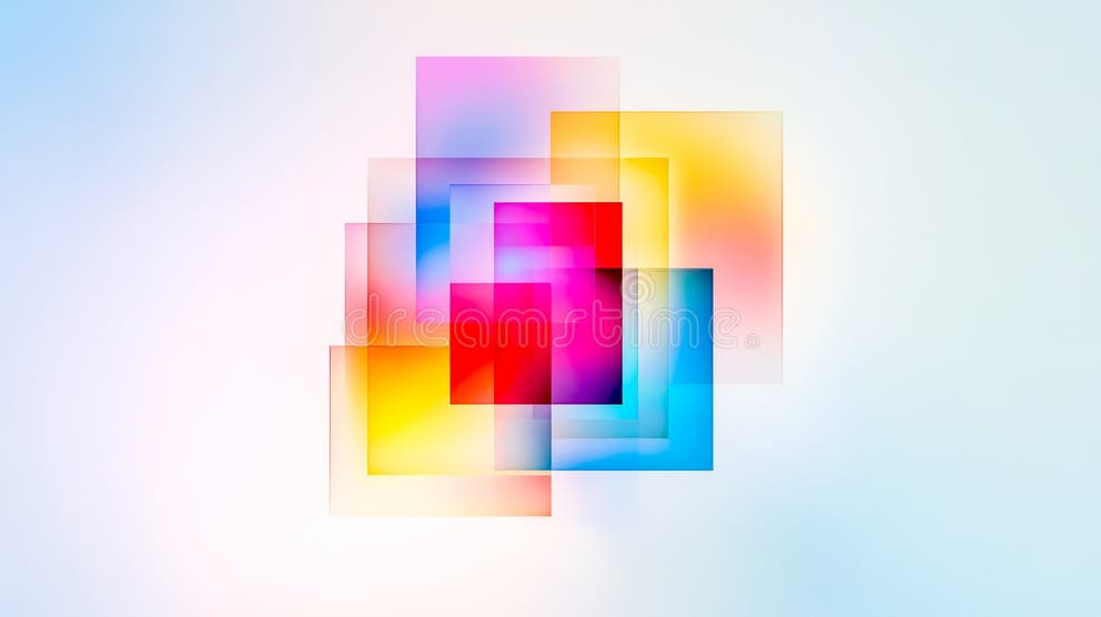 Colorful Overlapping Squares Creating a Vibrant and Modern Abstract ...