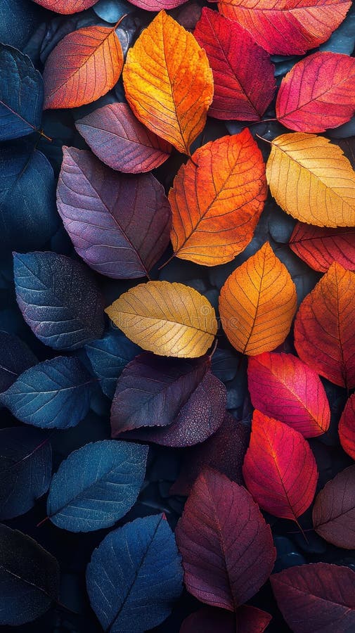 Colorful Overlapping Titanium Leaves Create a Pastel Rainbow Effect ...