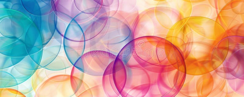 Colorful Overlapping Translucent Circles on White Background, Abstract ...