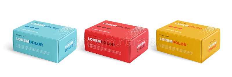 Colorful Packaging Boxes Set Stock Vector - Illustration of mockup ...