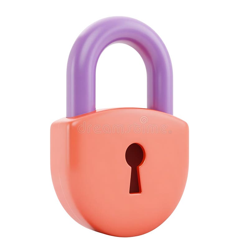 Colorful Padlock 3D Render Security Privacy Icon Stock Illustration ...