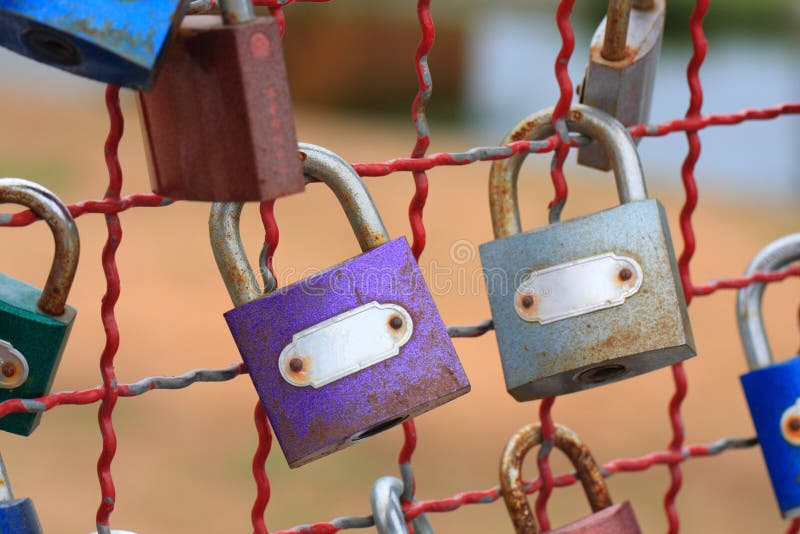 Colorful Padlock stock photo. Image of together, antique - 44393980