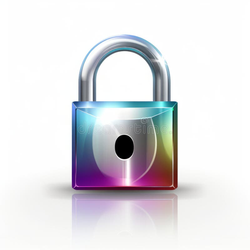 Colorful Padlock on a White Background Stock Illustration ...
