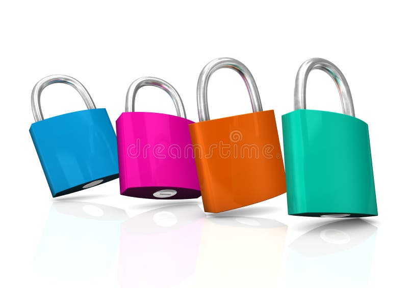 Colorful Padlocks stock illustration. Illustration of lock - 30647646