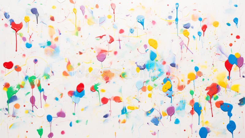 Colorful Paint Art on White Canvas Stock Illustration - Illustration of ...