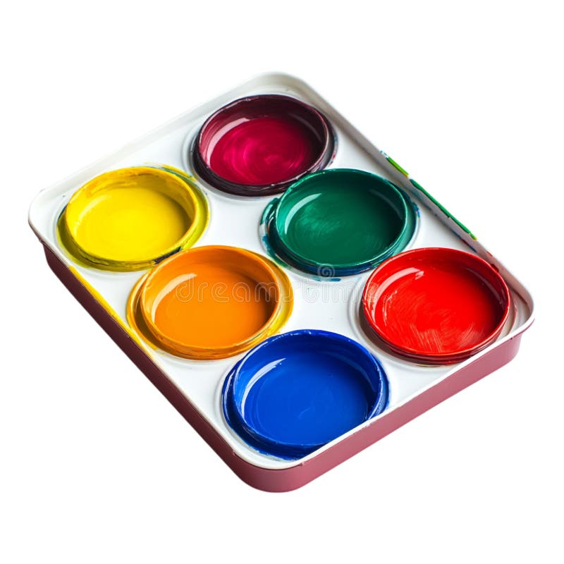 Colorful Paint Box for Creative Projects Against Transparent Background ...