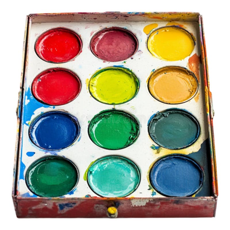Colorful Paint Box Perfect for Creative Projects Isolated on a ...