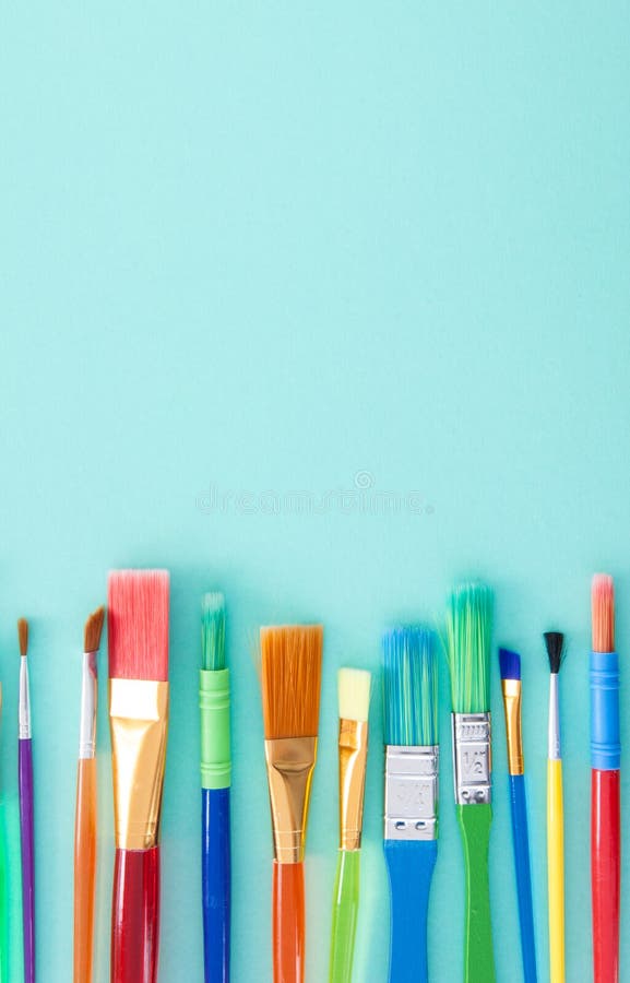 Colorful paint brushes stock image. Image of class, blue - 101267291