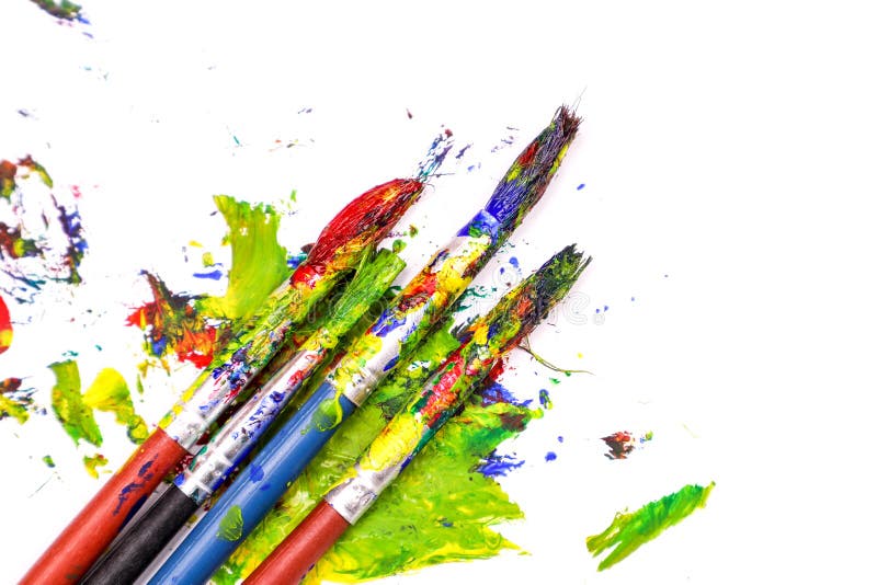 Colorful Paint Brushes with the Colors Stock Photo - Image of concept ...