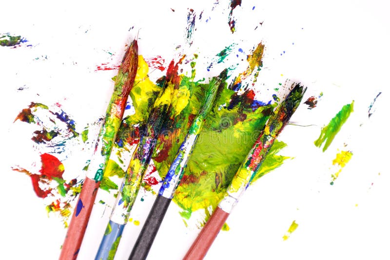 Colorful Paint Brushes with the Colors Stock Image - Image of paint ...