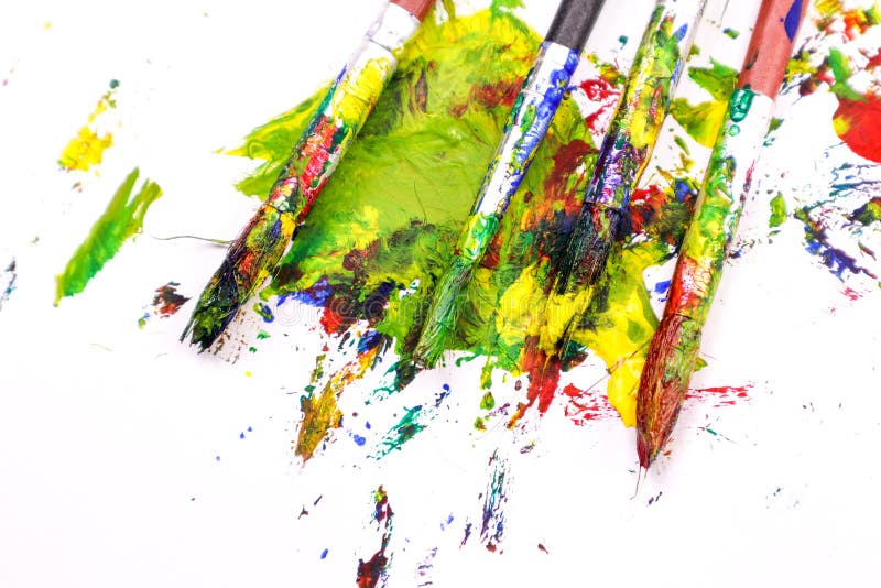 Colorful Paint Brushes with the Colors Stock Photo - Image of brushes ...