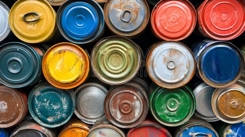 Colorful Paint Can Lids stock illustration. Illustration of green ...